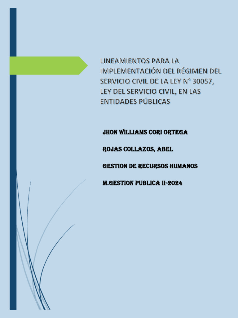 Implementación Ley Servicio Civil Perú | PDF | Gestión de recursos ...