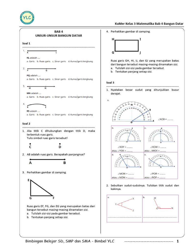 Kelas 3 Matematika Bab 4 Bangun Datar Kumer 2022 | PDF