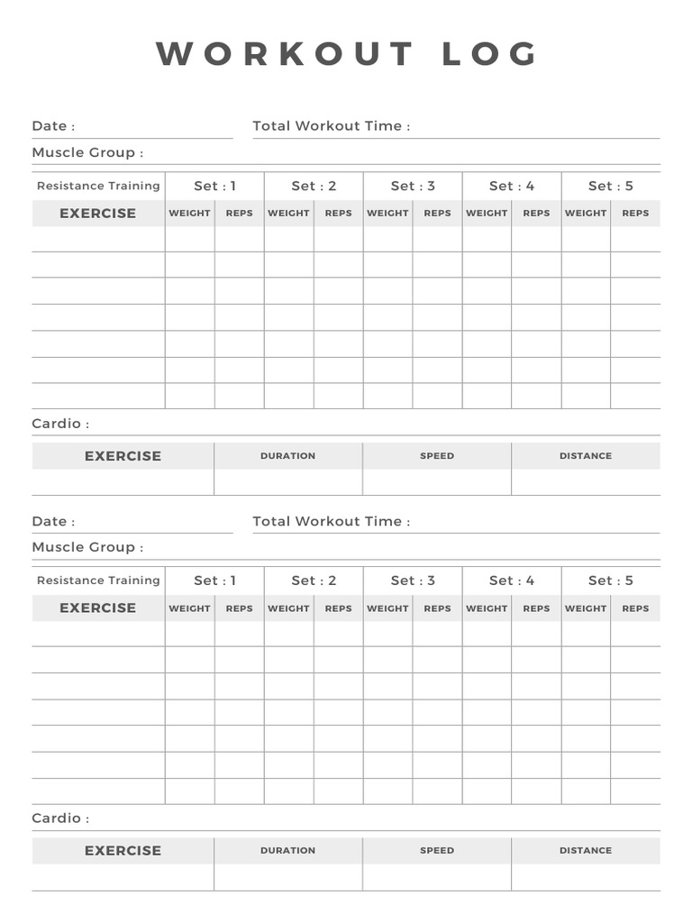 Weight Training Log Version 1 | PDF