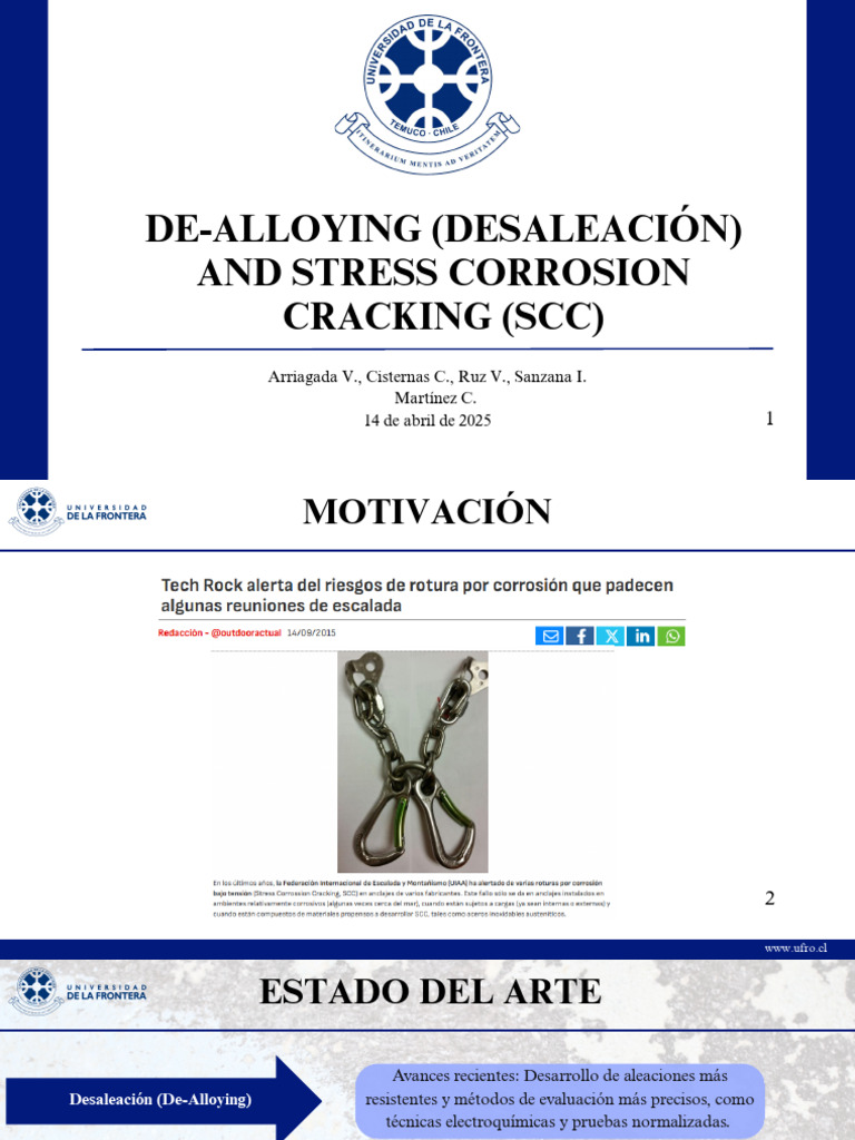 Grupo 3 - Desaleación y SCC | PDF | Corrosión | Aleación
