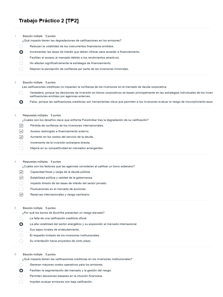 Trabajo Práctico 2 (TP2 | PDF | Inversiones | Bonos corporativos