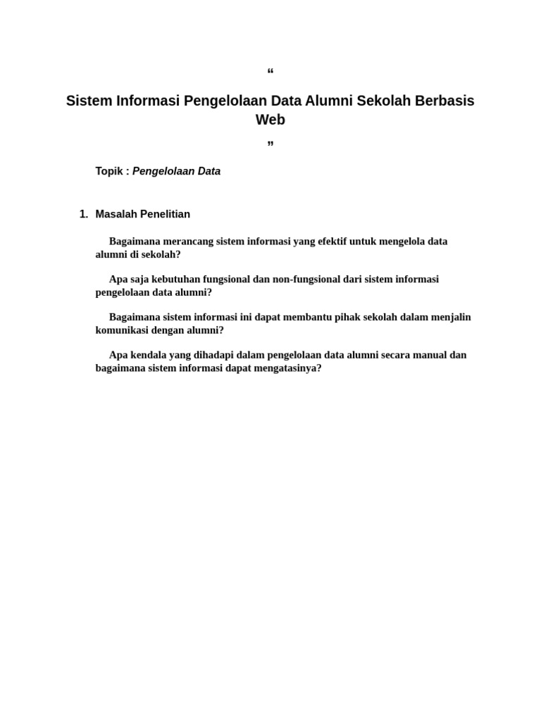 Sistem Informasi Alumni Sekolah Web | PDF