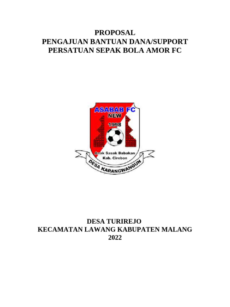 Proposal Pengajuan Bantuan Dana Sepak Bola | PDF