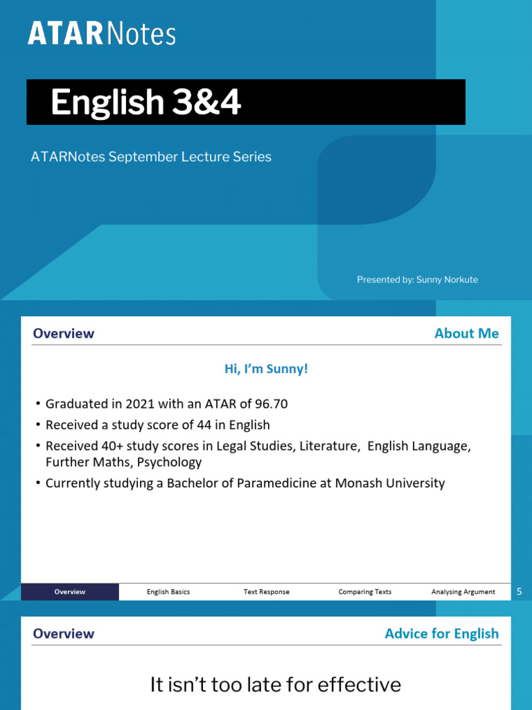 English Atar Notes 2024 Norkute Units 3 4 Revision Lecture | PDF | Essays