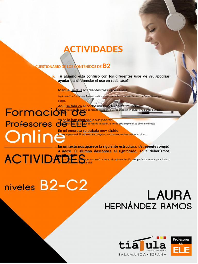 Actividades - Niveles B2-C2 | PDF | Verbo | Relaciones sintácticas