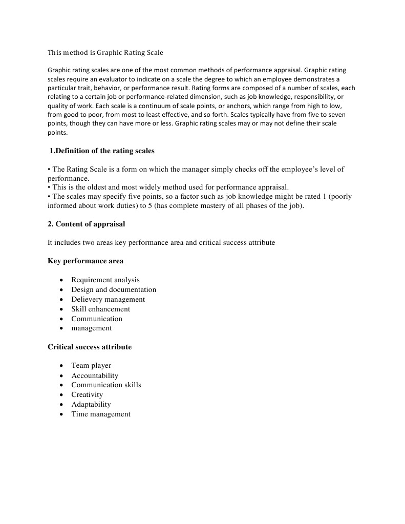 1.definition of The Rating Scales: This Method Is Graphic Rating Scale ...