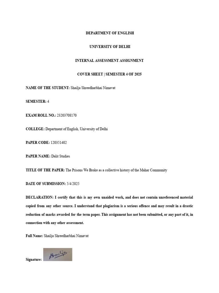 The Prisons We Broke As A Collective History of The Mahar Community ...