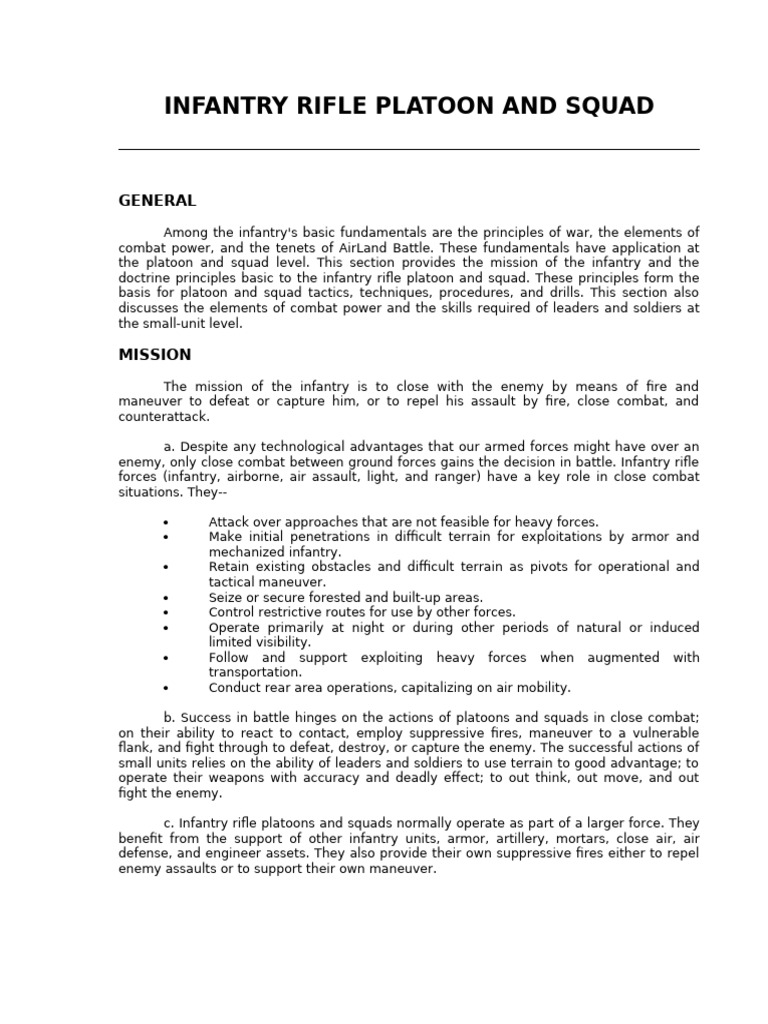 5. INFANTRY RIFLE PLATOON AND SQUAD | PDF | Maneuver Warfare ...