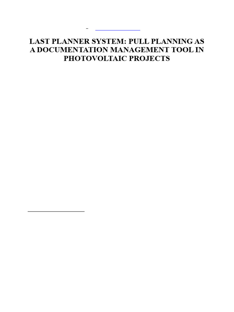 Vieira Et Al. 2024 - Last Planner System - Pull Planning As A ...