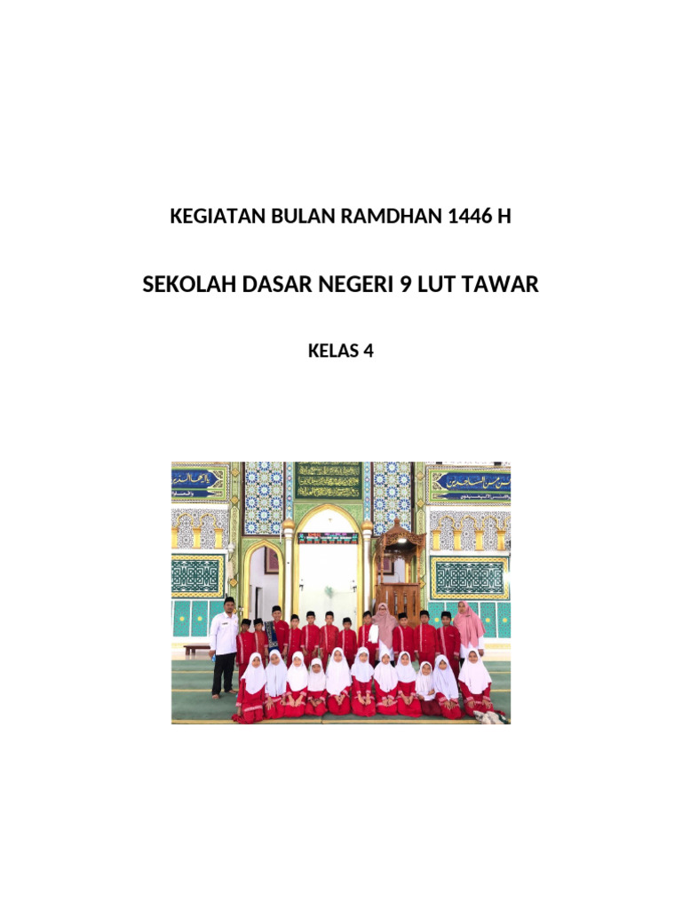 Kegiatan Bulan Ramdhan 1446 H Kls 4 | PDF