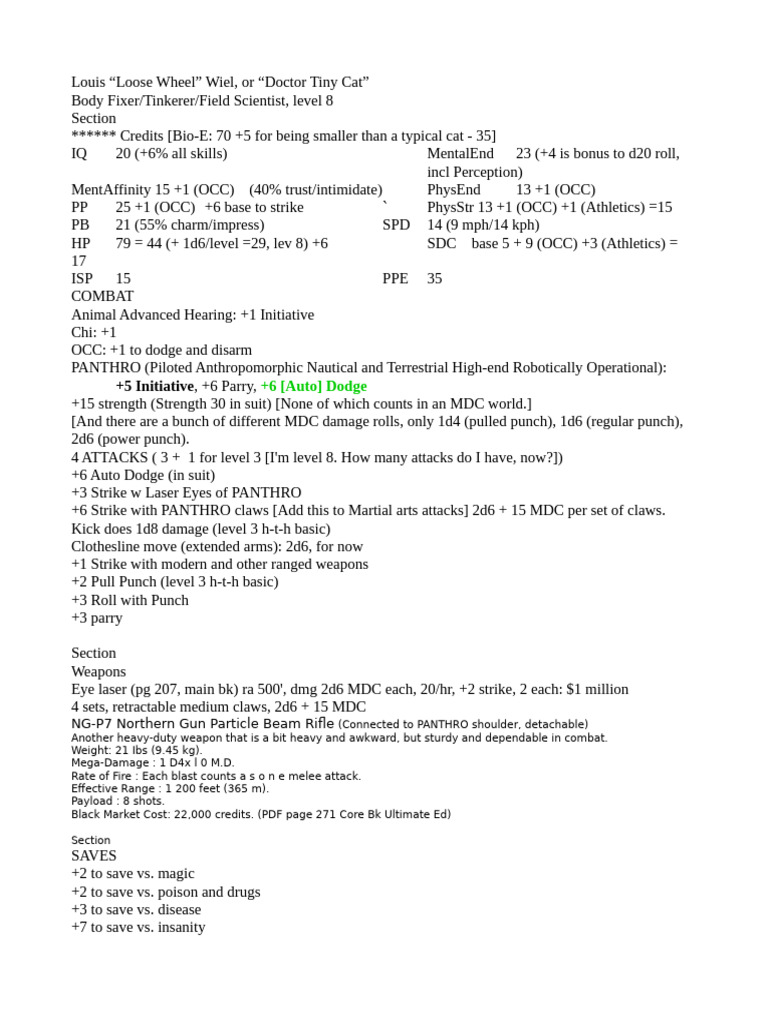 Geo Davies Rifts DR Tiny Cat Mech | PDF | Medical Diagnosis | Sensor