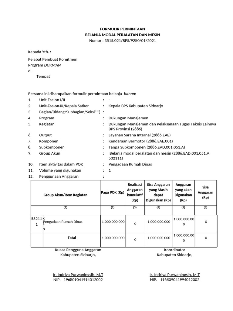 Formulir Permintaan Barang 3515 | PDF