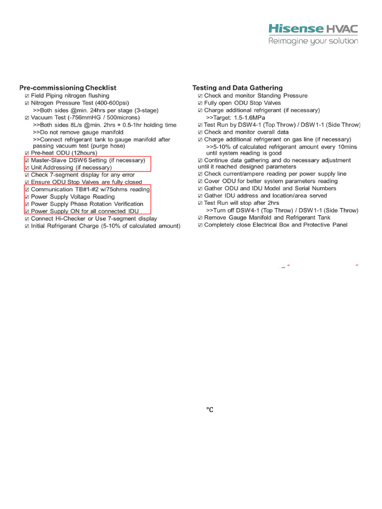 Hisense VRF T&C Guidelines - Side Throw | PDF | Gases | Equipment