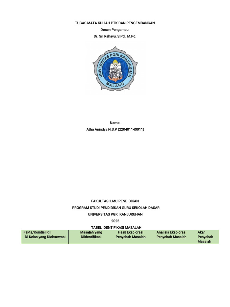 Tabel Identifikasi Revisi | PDF