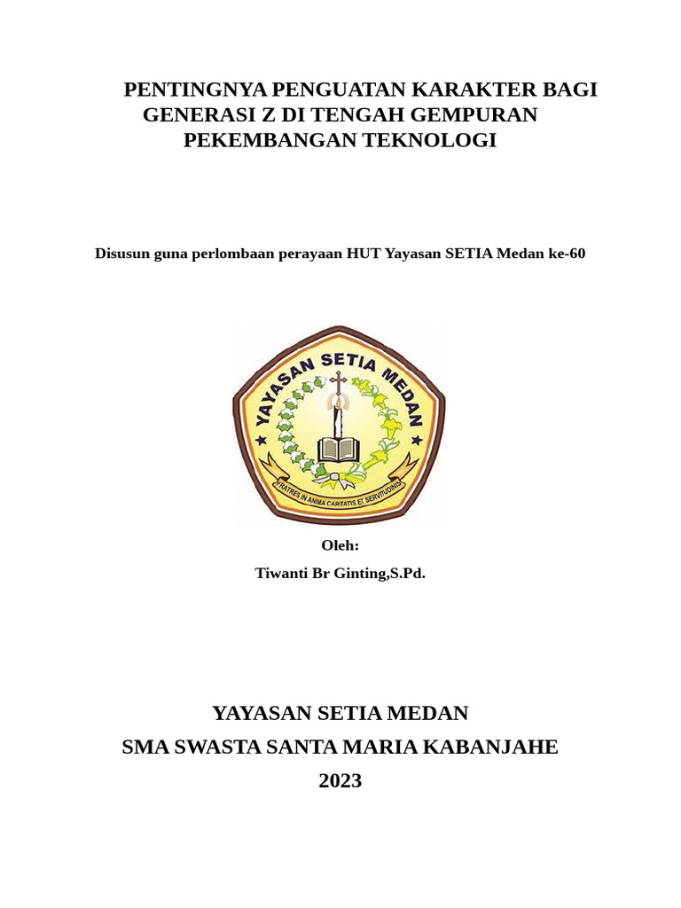 Artikel Ilmiah Penguatan Karakter YSM TG - Copy | PDF