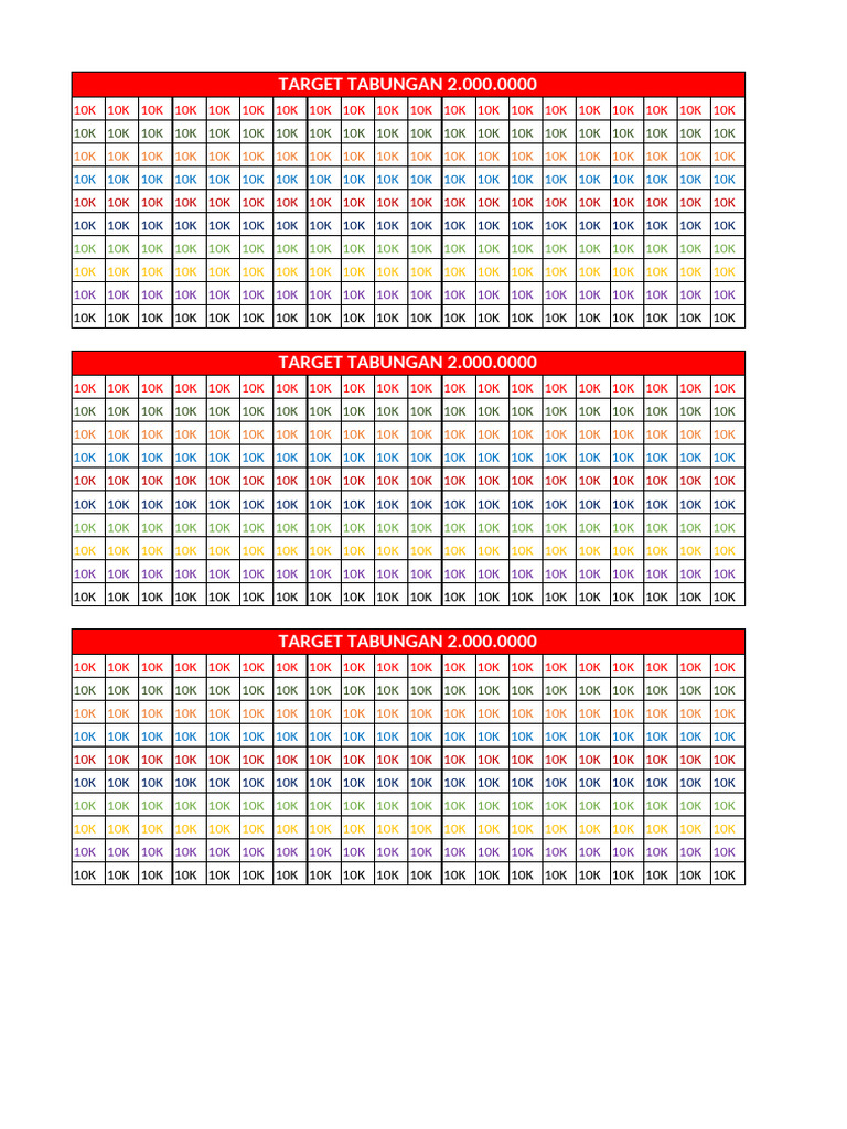 Tabel Tabungan Target 2 Juta | PDF