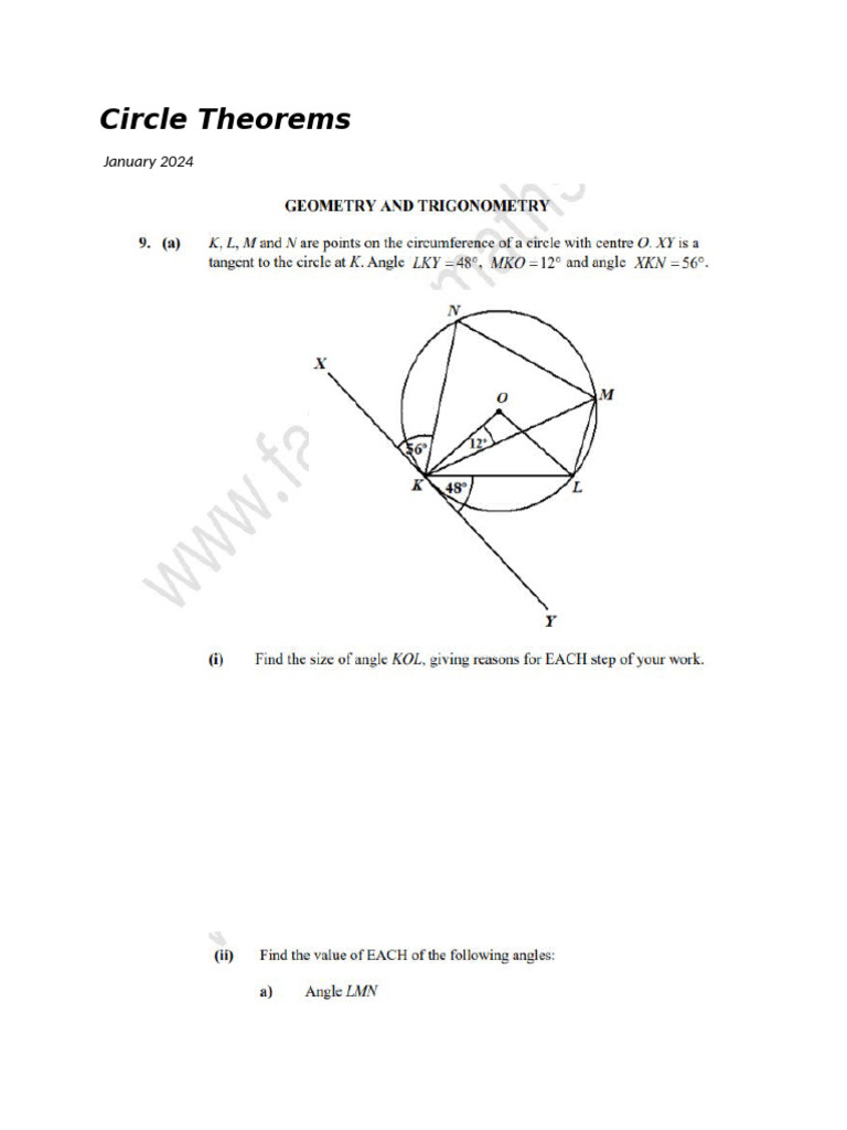 Circle Theorems | PDF