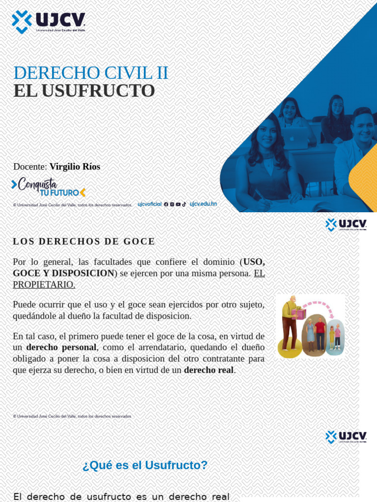 El Usufructo Uso y Habitacion. Derecho Civil II | PDF | Propiedad ...