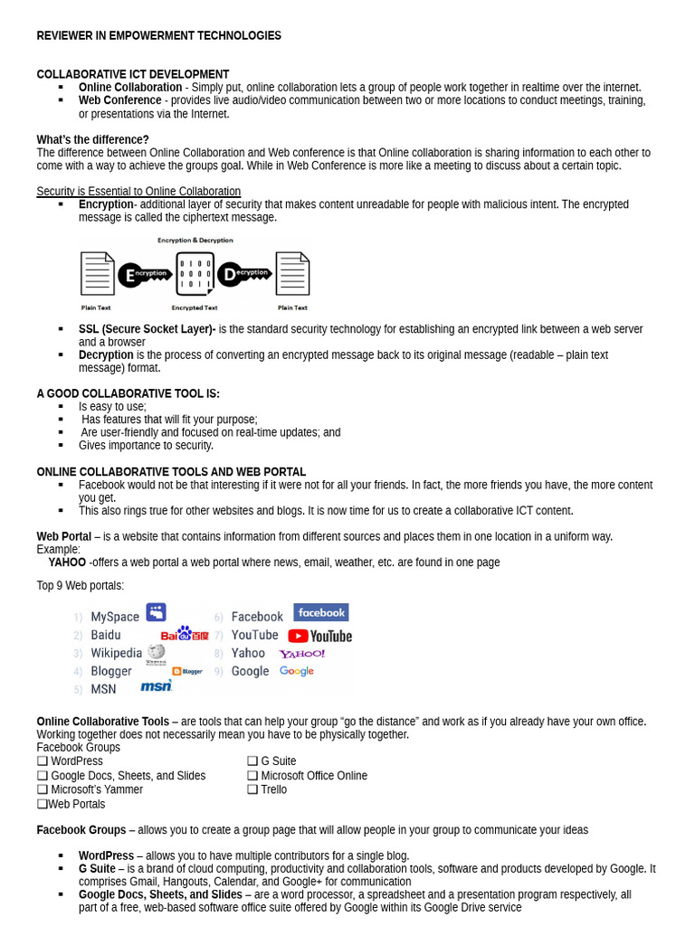 Reviewer in Empowerment Technologies | PDF | World Wide Web | Internet & Web