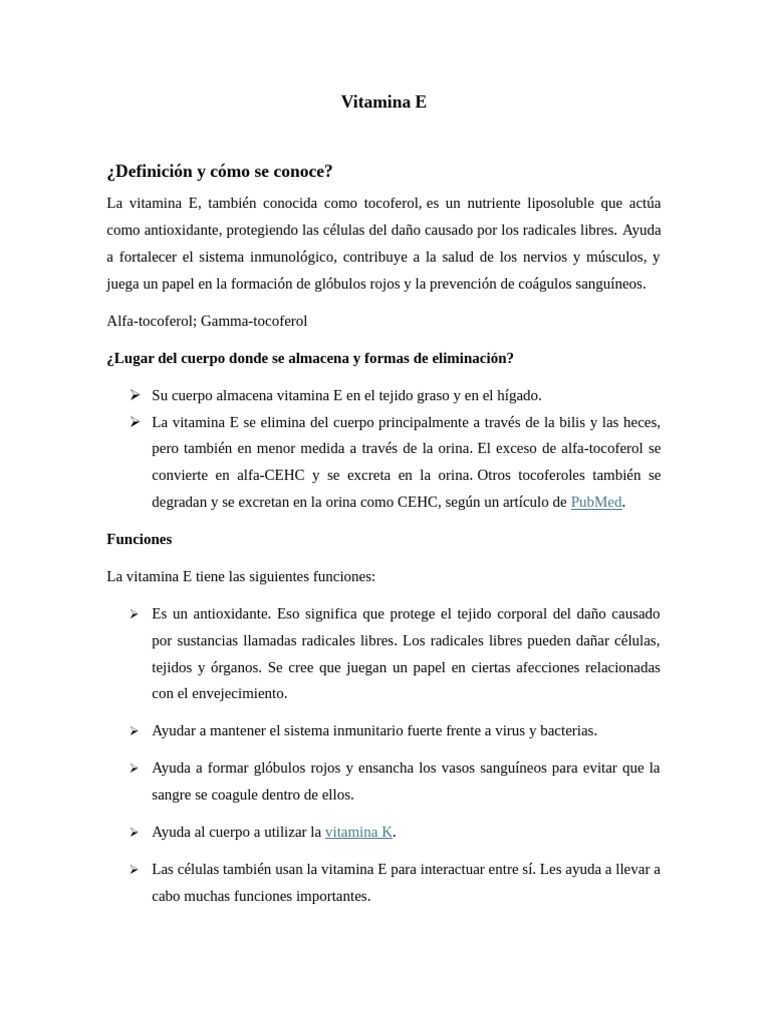 Vitamina E | PDF | Vitamina e | Vitamina