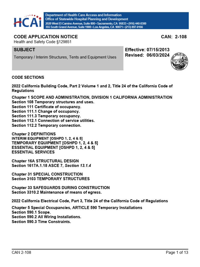 Temporary Structures Code Guidelines | PDF | Building Code | Duct (Flow)