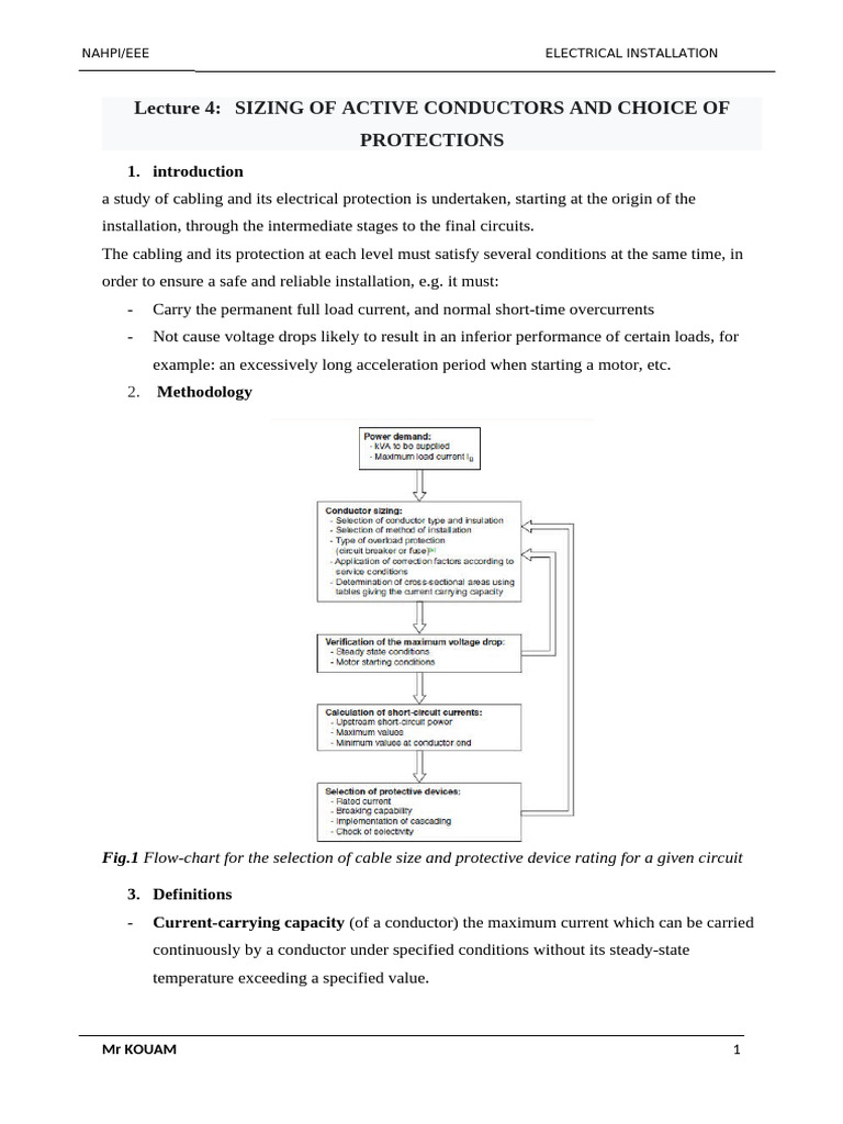 Sizing Conductors and Protection Methods | PDF | Electrical Wiring ...