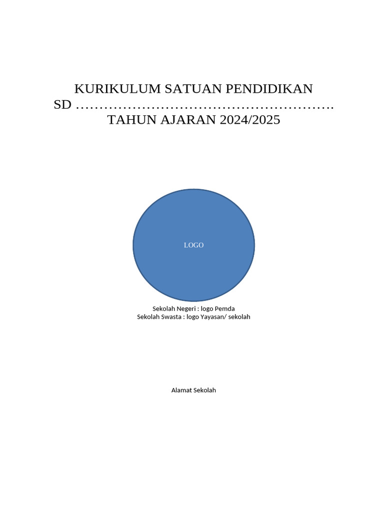 Draft Kurikulum SD 2024-2025 - Ok | PDF