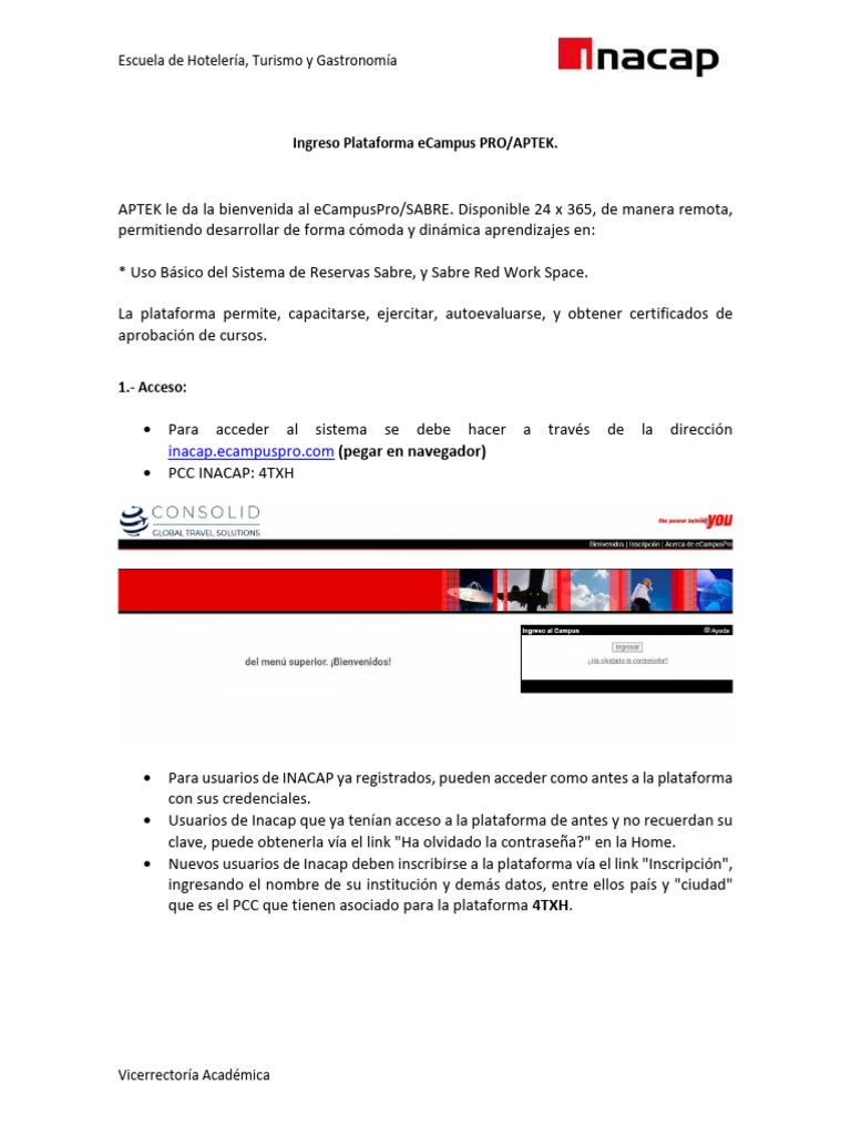Instructivo SABRE ECampus 2021 | PDF