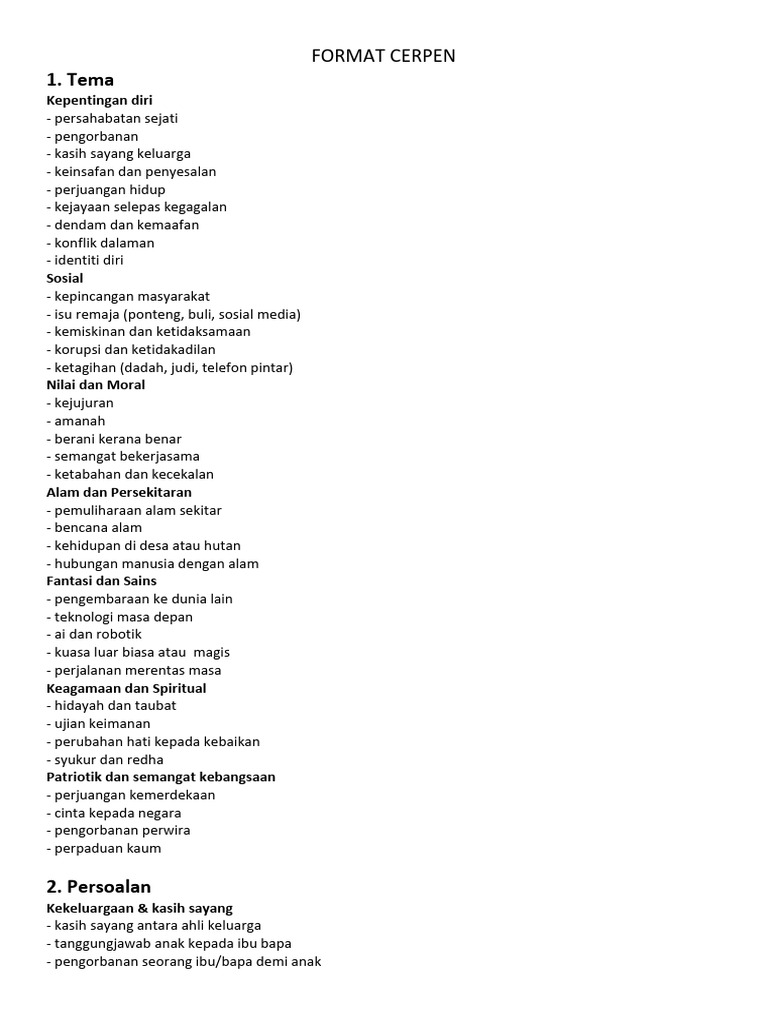 Format Cerpen | PDF