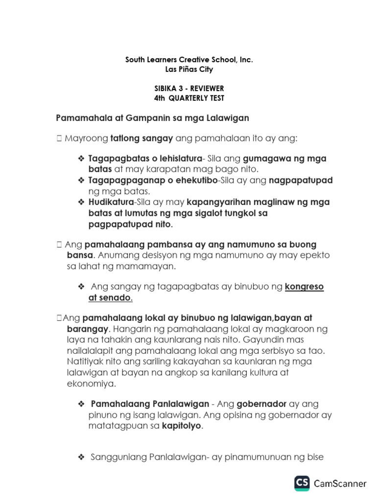 Sibika Reviewer 4th QT | PDF