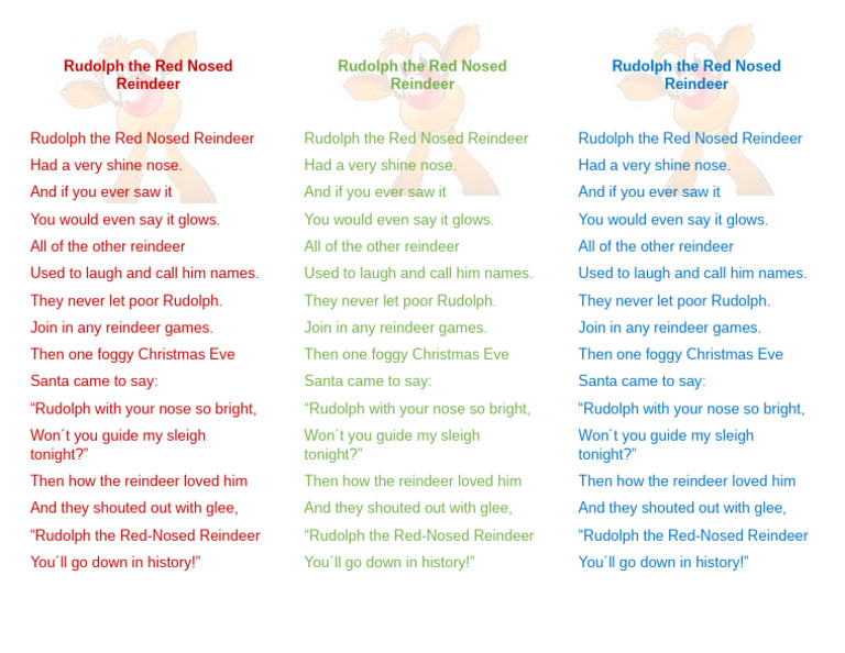 Rudolph The Red Nosed Reindeer | PDF