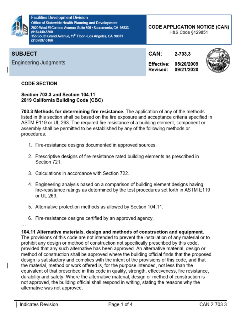 HCAI CAN-2-703.3-Engineering-Judgments-Rev-092120 - A | PDF