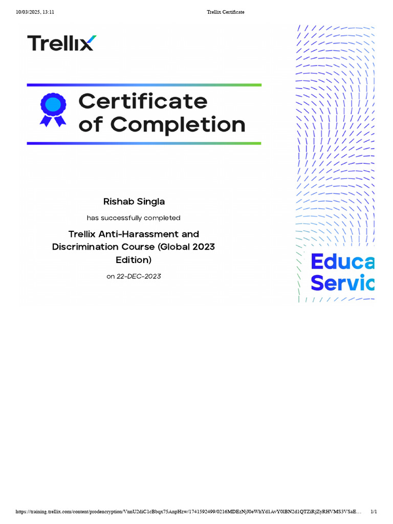 Trellix Anti-Harassment and Discrimination Course (Global 2023 Edition) | PDF