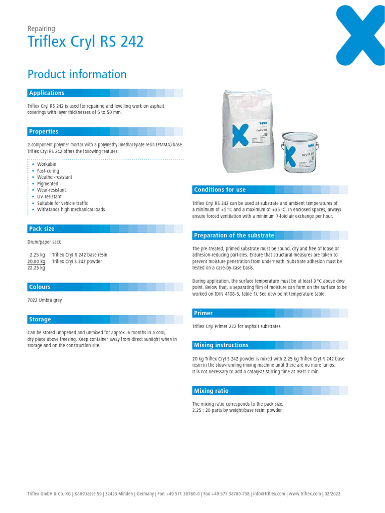 Triflex Cryl RS 242 Repair Guide | PDF | Poly(Methyl Methacrylate ...