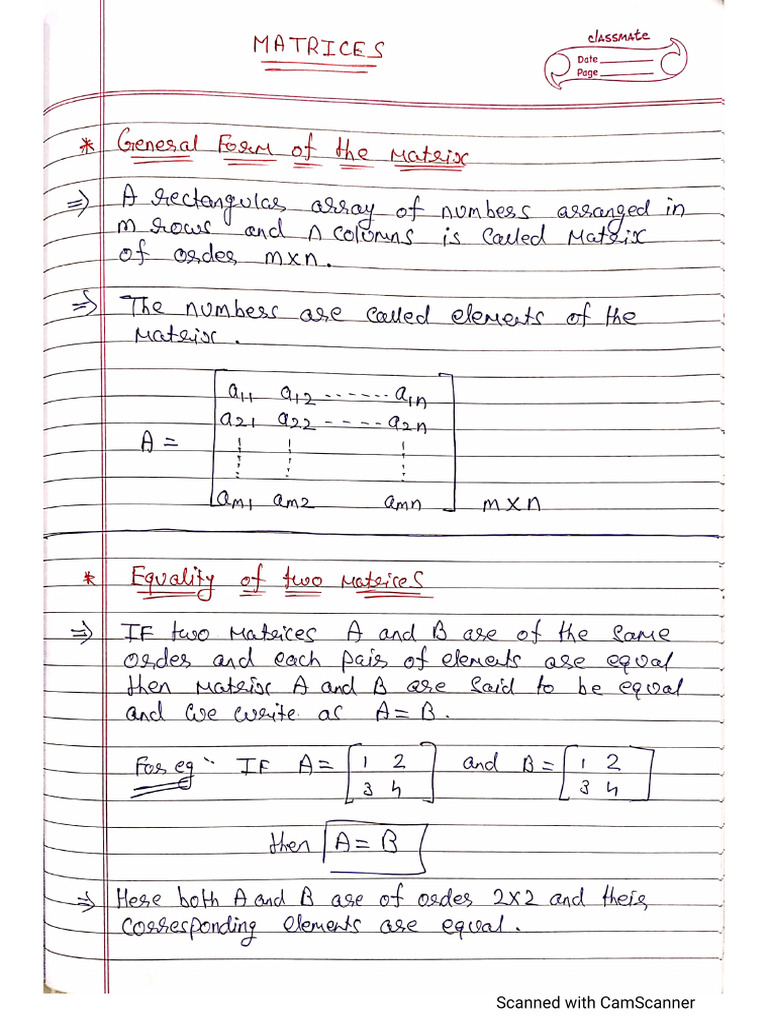 Chapter - 1 Matrix - Determinants | PDF