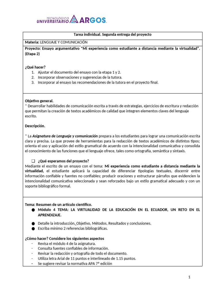 Formato Proyecto Final_lenguaje y Comunicacion_sandra Vélez (2) (1) | PDF | Ensayos | Comunicación