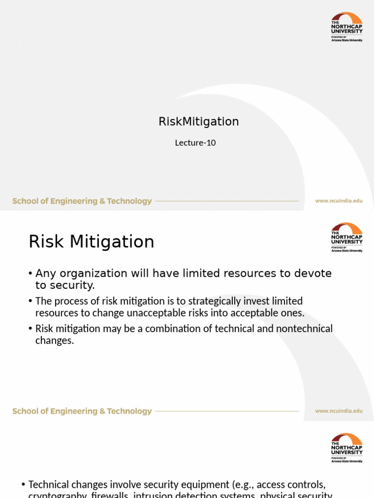 Lec15 - Risk Mitigation | PDF | Risk | Computer Security