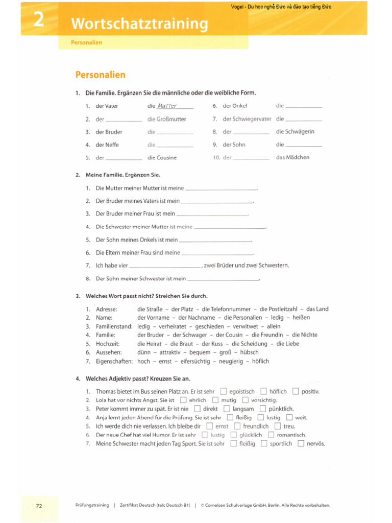 Wortschatz Und Grammatik B1 Telc | PDF