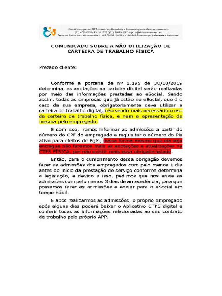 Comunicado CTPS Digital (1) | PDF
