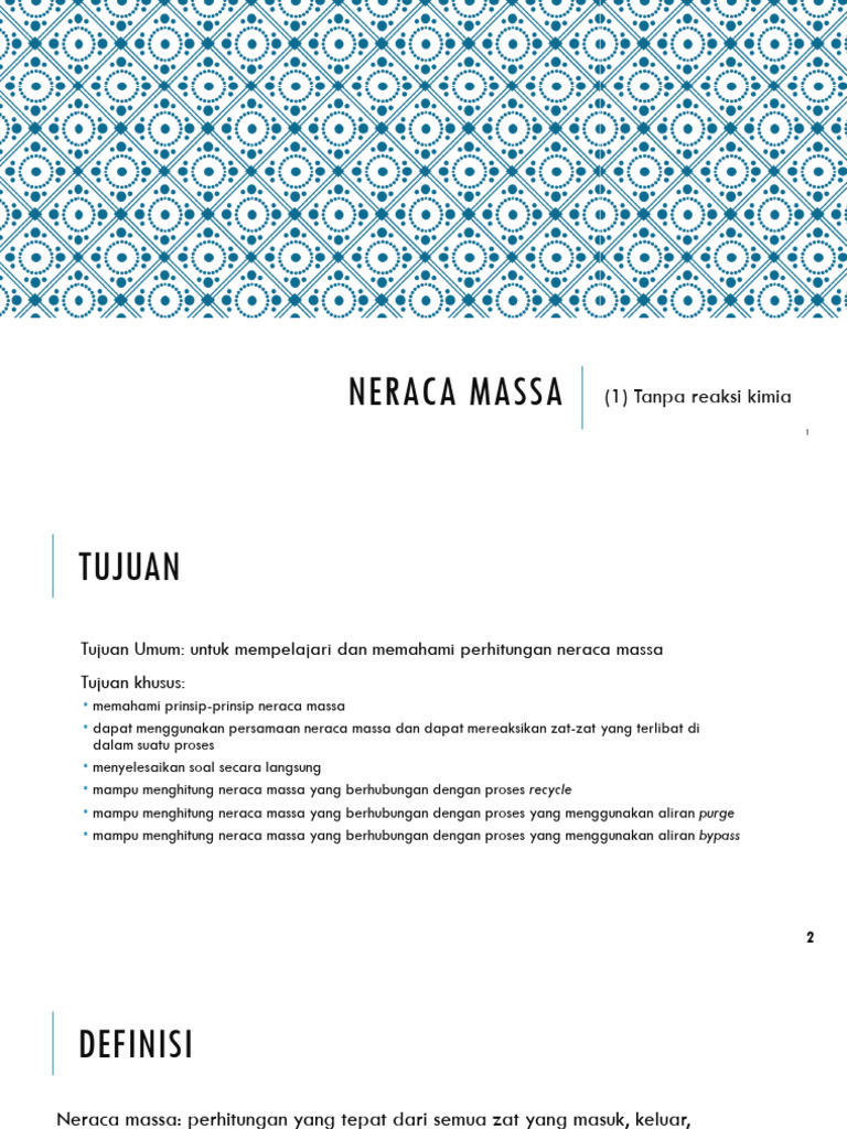 Neraca Massa - 1 07032024 | PDF