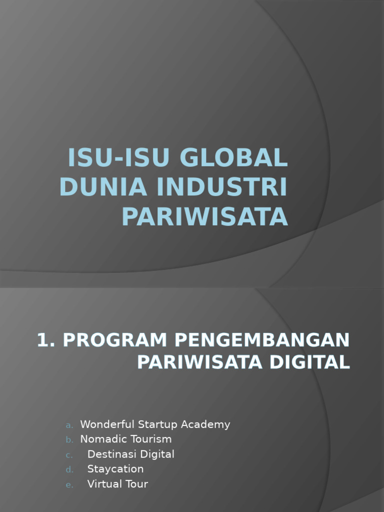 Isu-Isu Global Dunia Industri Pariwisata | PDF