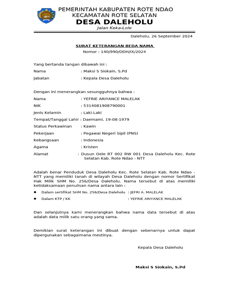 Suket Beda Nama SHM 1 | PDF