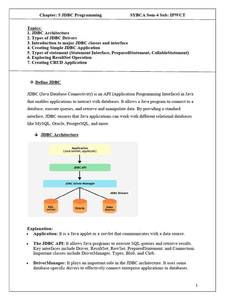 Chapter 5 JDBC Programming | PDF | Databases | Data Management Software
