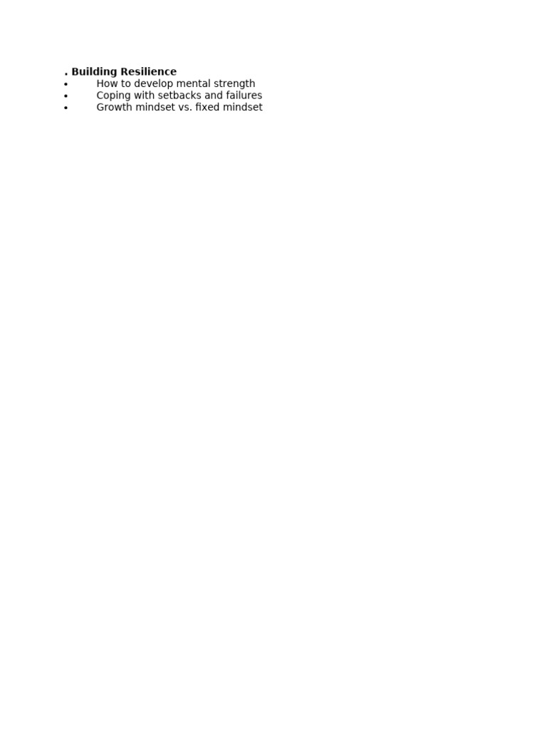 Building Resilience | PDF