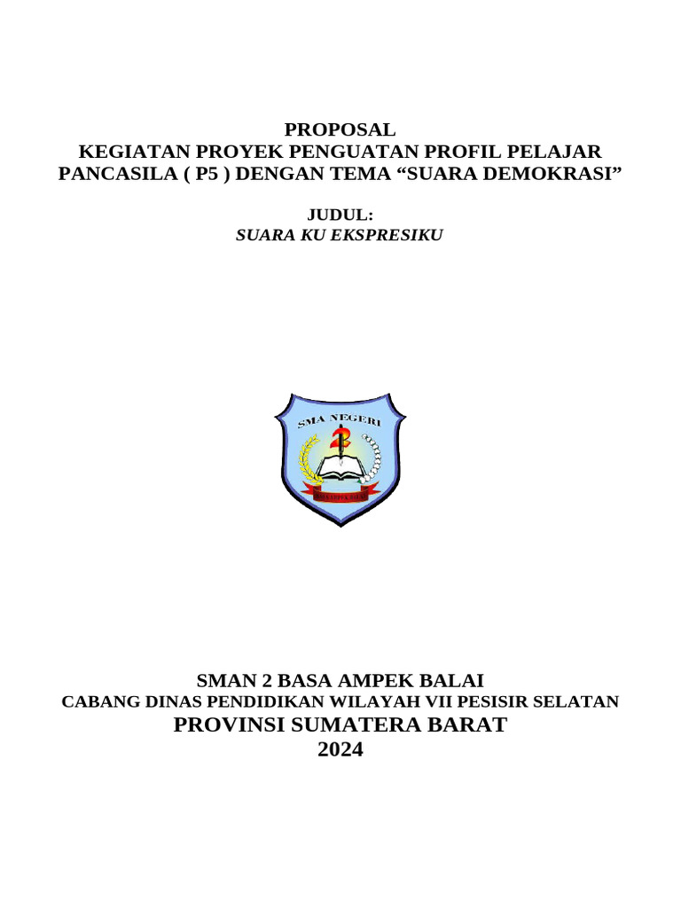 Proposal Kegiatan p5 Suara Demokrasi 2024-2025 | PDF