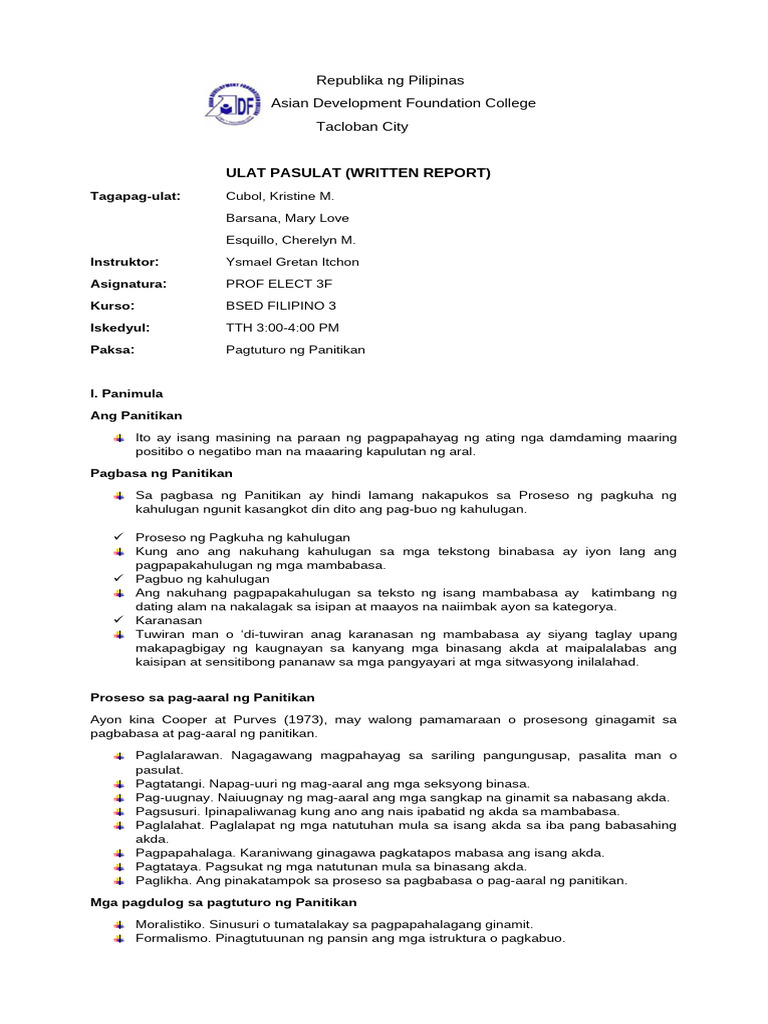 Written Report. Final | PDF