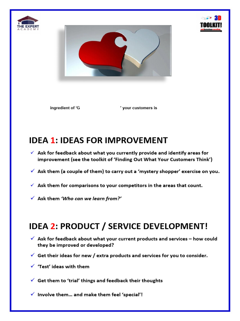 Customers As An Extra Resource!: Idea: Ideas For Improvement | PDF