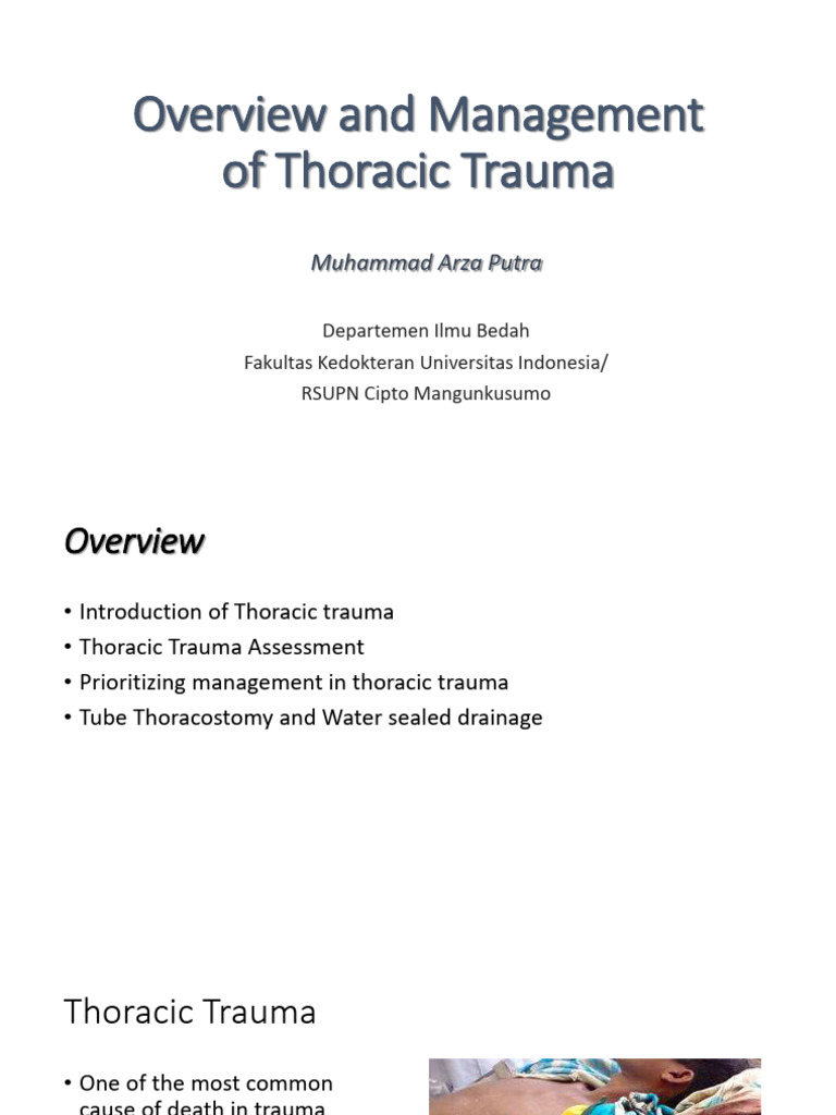 Thoracic Trauma Management Overview | PDF | Major Trauma | Thorax