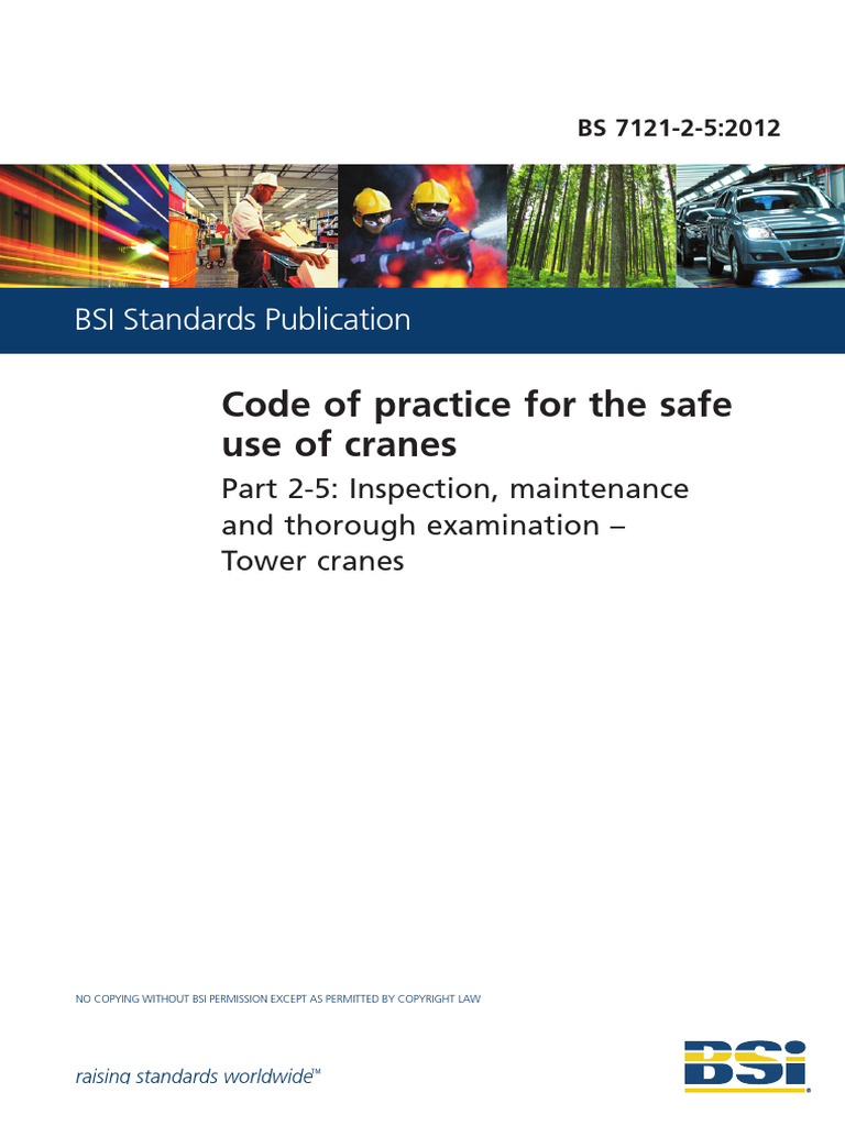 Tower Crane BS 7121-2-5 - Tower Cranes - 2012 | PDF | Safety