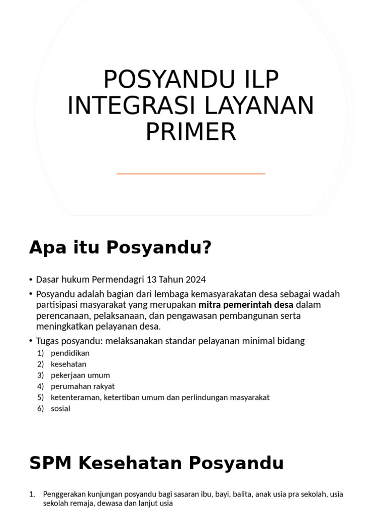 Pelatihan Kader - Posyandu Integrasi Layanan Primer (ILP) | PDF